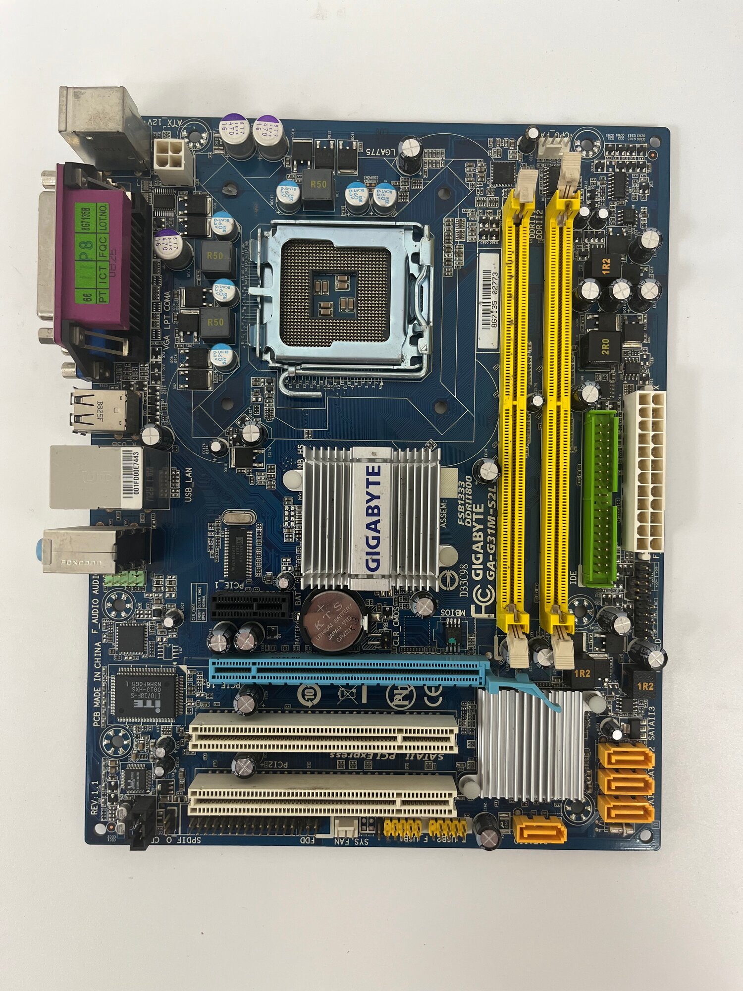 Материнская плата Gigabyte GA-G31M-S2L с сокетом LGA 775 и чипсетом Intel G31