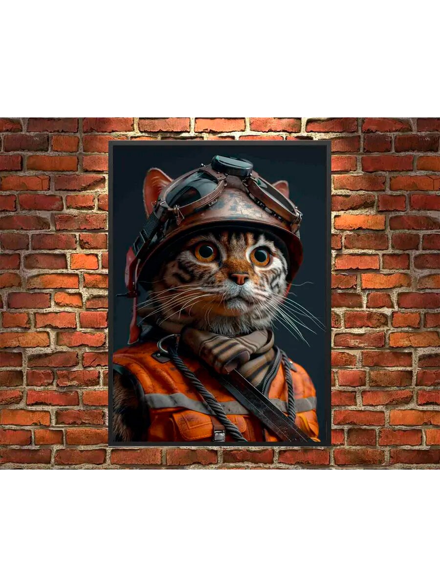 Египетский кот-строитель Мау 2, Плакат 30x42см