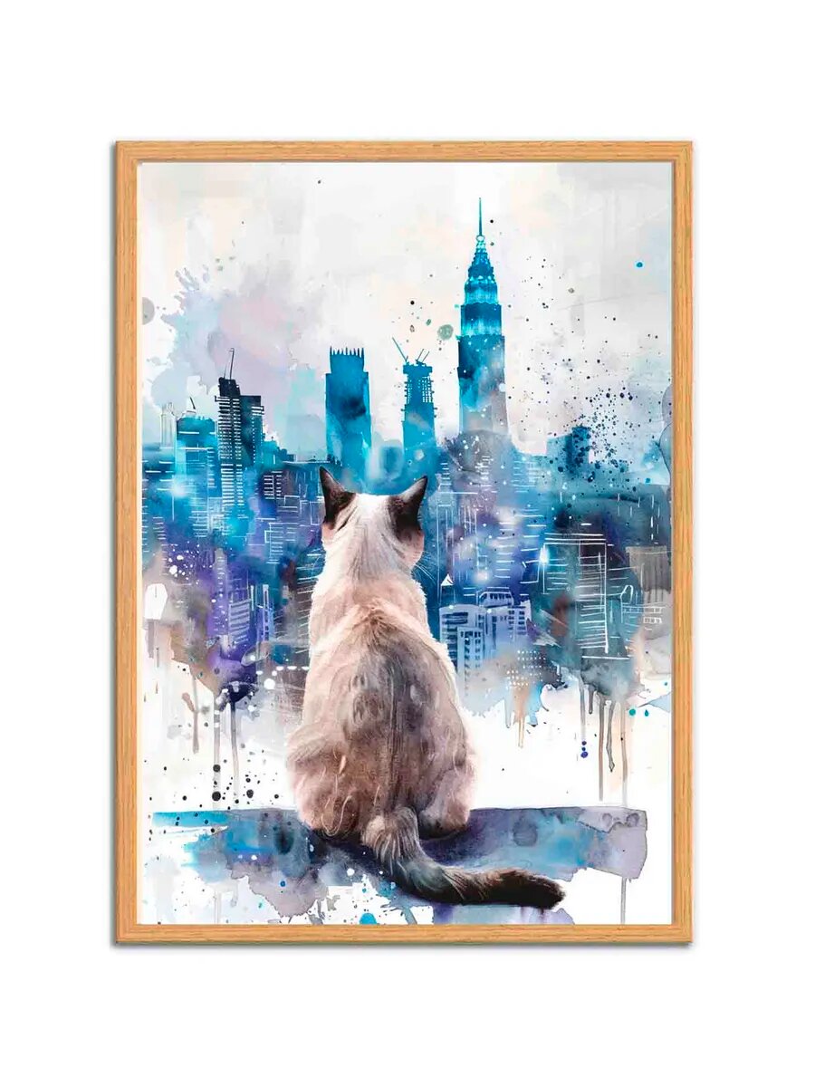 Бирманская кошачья йога 5, Плакат 30x42см