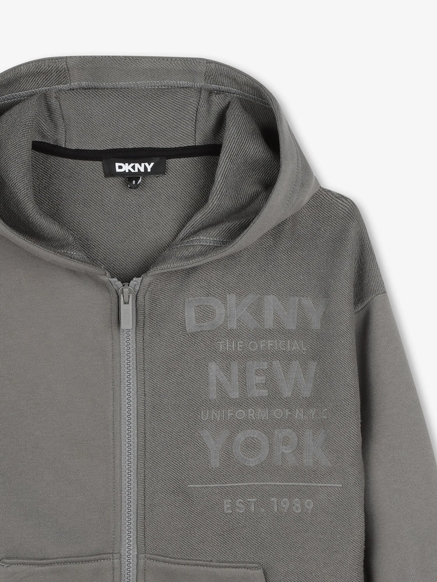 Худи DKNY Худи с вышитым логотипом, размер 12 лет, серый — фото 1