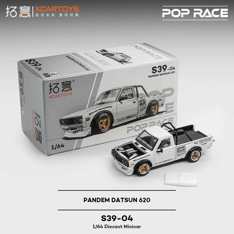 POP RACE x Xcartoys Pandem Datsun 620 White (S39-04) - коллекционная машинка