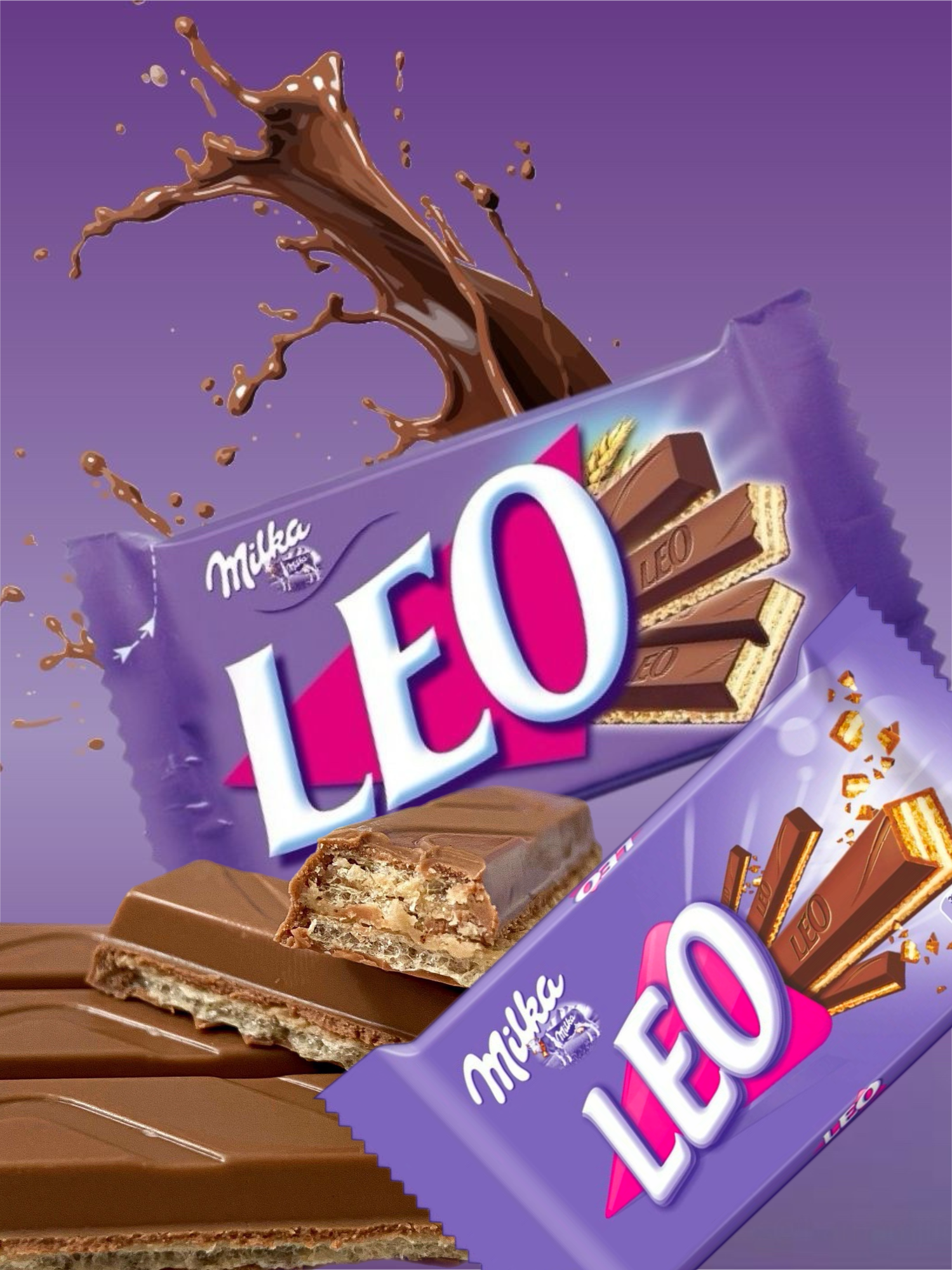Вафли Milka Лео с ореховой начинкой и глазурью, 33,3г х 2 шт