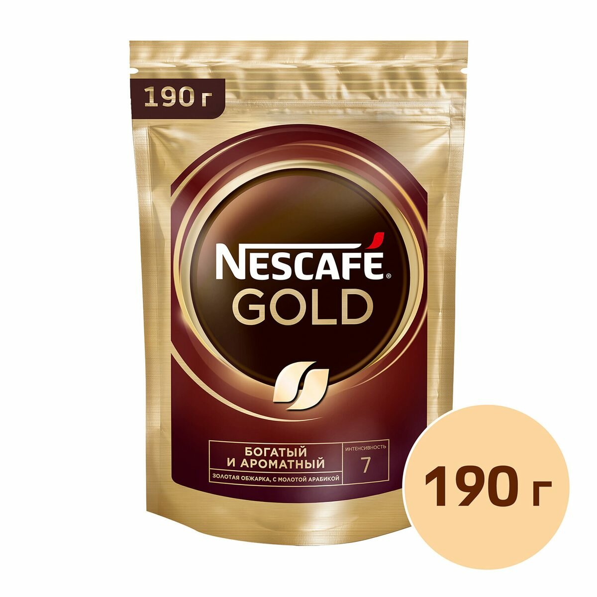Кофе молотый в растворимом Nescafe "Gold", сублимированный, 190г, мягкая упаковка (12403031), 2 шт.