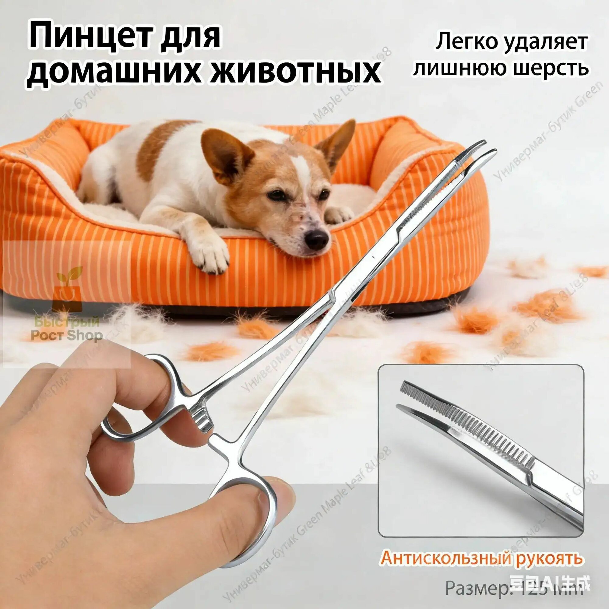 Плоскогубцы для выщипывания домашних животных из нержавеющей стали, пинцет для волос из ушей собак и кошек, зажим для чистки локтей