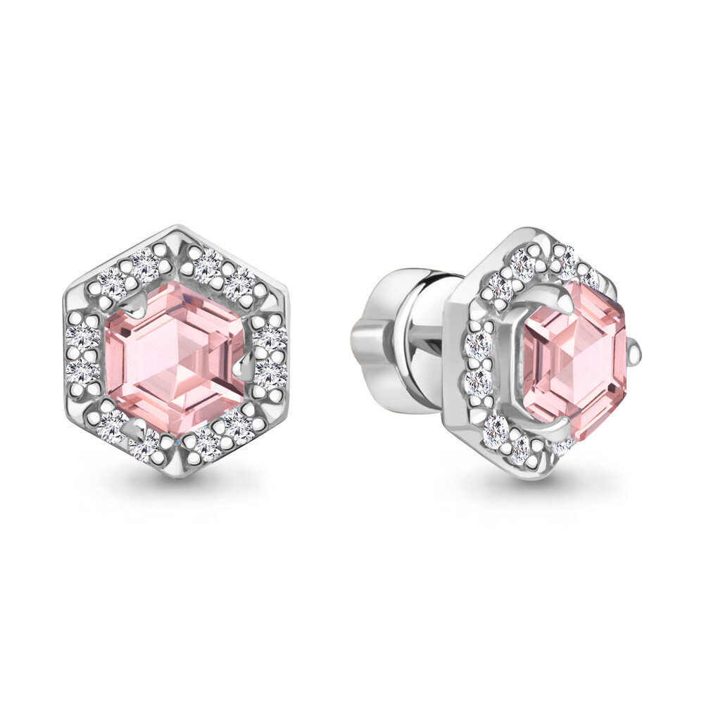 Серьги, серебро, 925 проба, кристалл, фианит