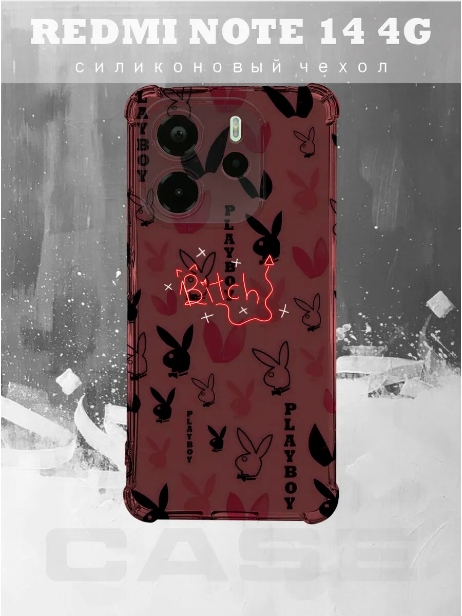 Чехол на REDMI NOTE 14 4G с принтом playboy