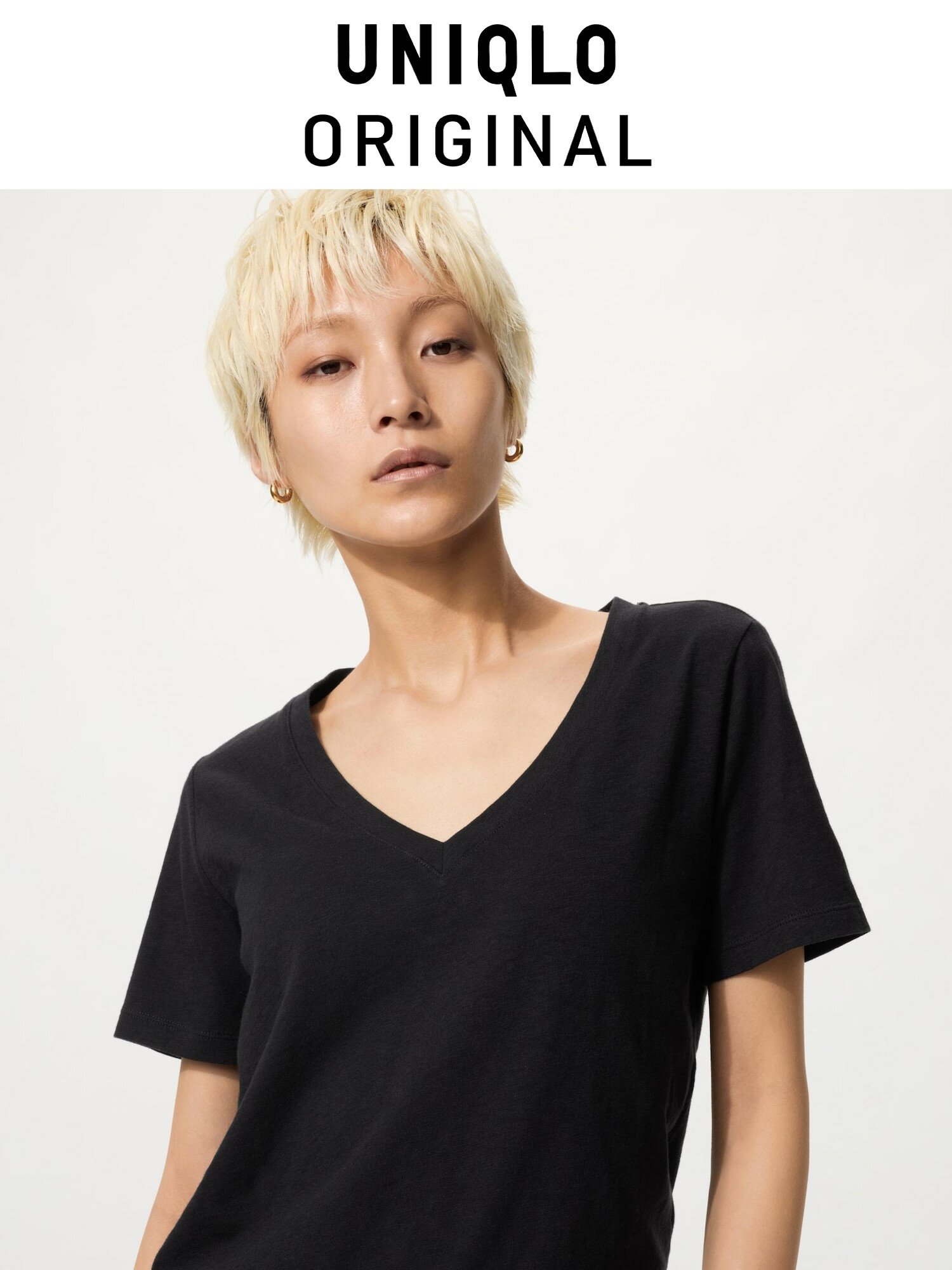 Футболка Slub Cotton V-Neck T-Shirt