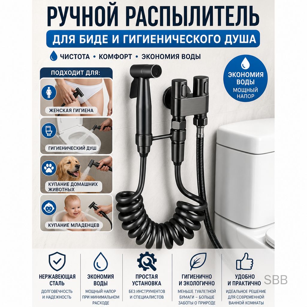 Ручной распылитель для биде для туалета