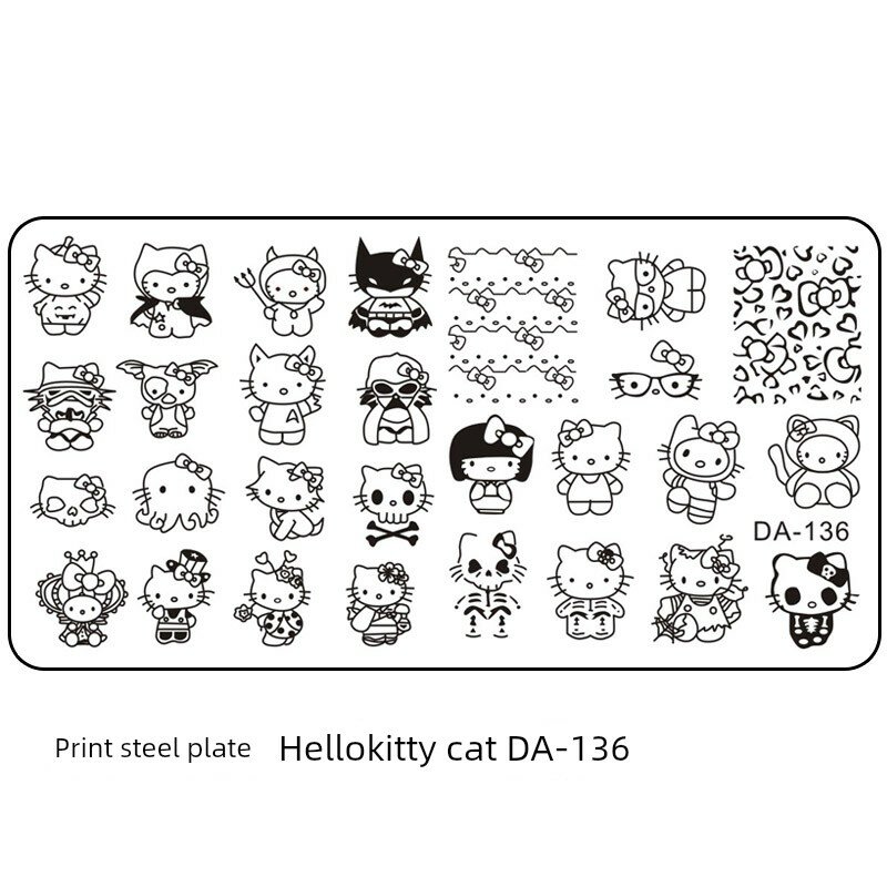Набор наклеек для ногтей Hello Kitty с рисунком 136 для декора ногтей, 10 листов