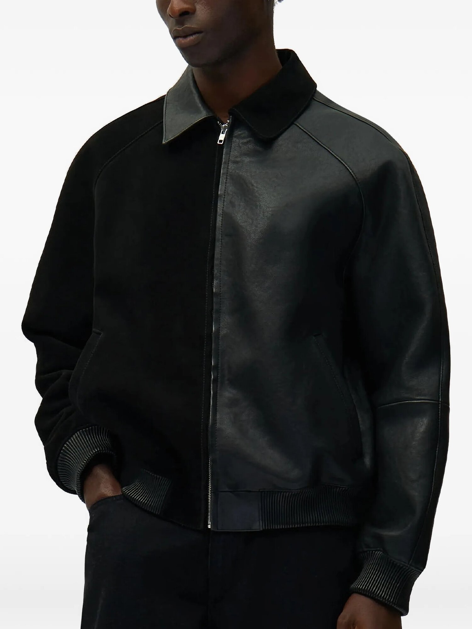 Куртка Arte Antwerp Logo-patch panelled leather jacket, размер 52, черный — фото 1