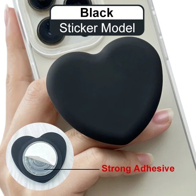 Силиконовый Держатель Для Телефона Grippopso В Форме Сердца Черный, Black
