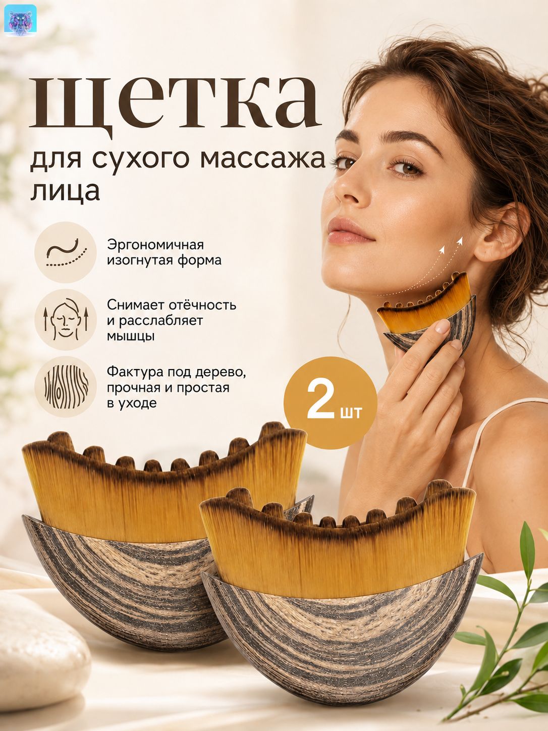 Щетка для сухого массажа синтетическое волокно