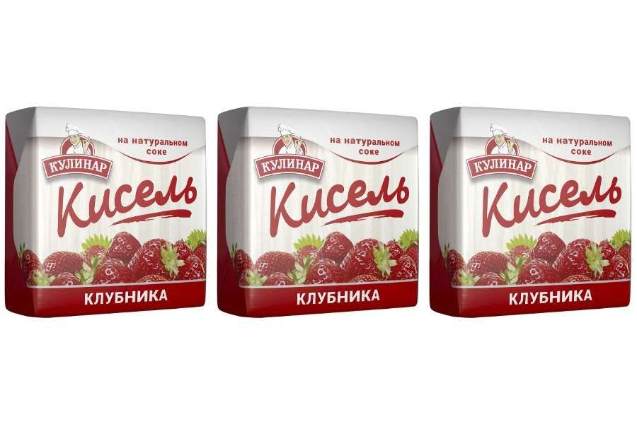 Кулинар Кисель клубника, 220 г, 3 шт