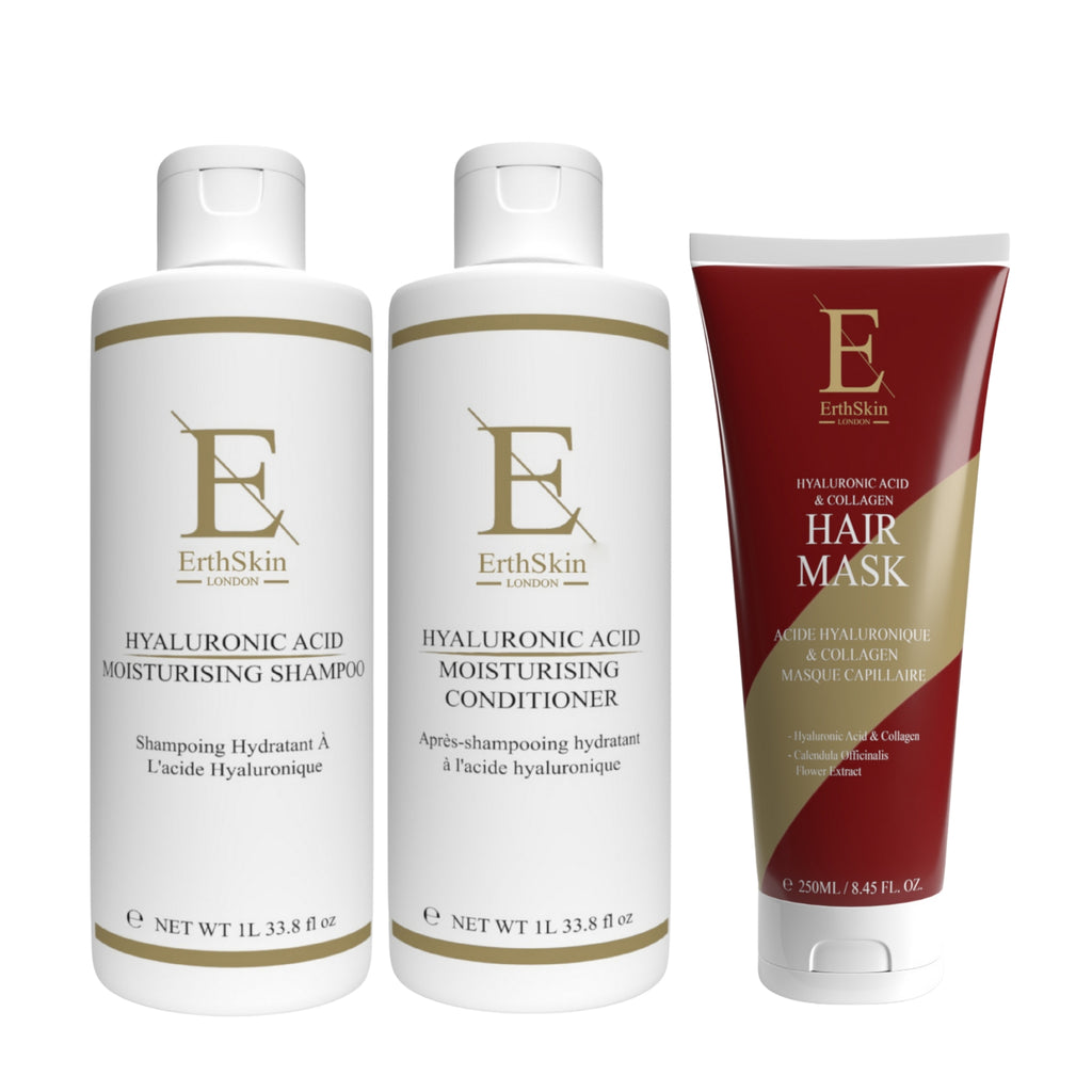 ErthSkin London Набор для полного увлажнения волос Hyaluronic Acid (маска/1000 мл + кондиционер/1000 мл + маска/250 мл)