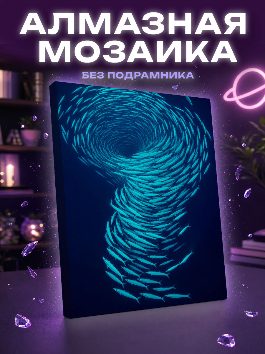 Алмазная мозаика Бирюзовый торнадо барракуд