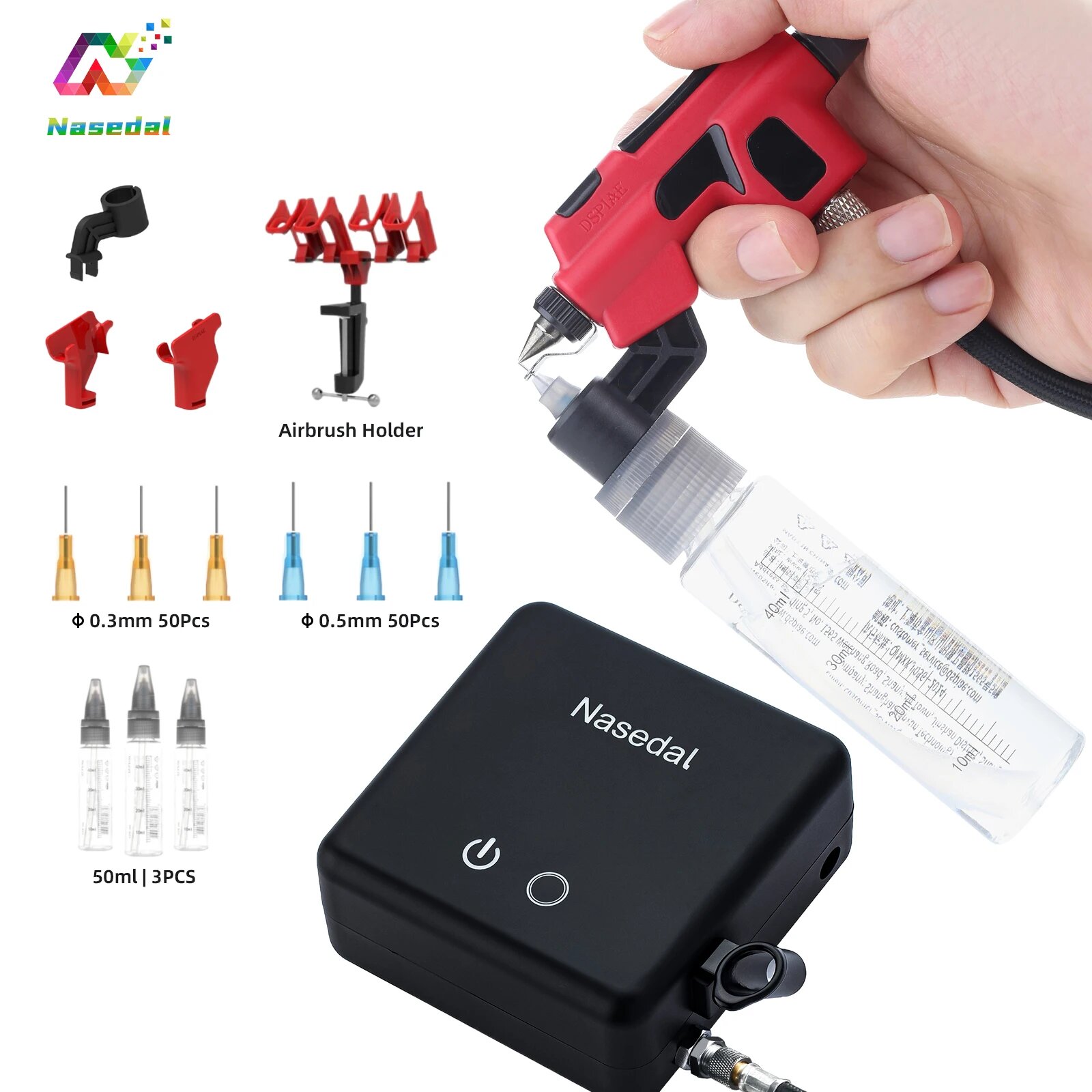 DSPIAE PT-AB Аэрограф с компрессором Европейская вилка (EU Plug), Airbrush Combo KIT2 — фото 1