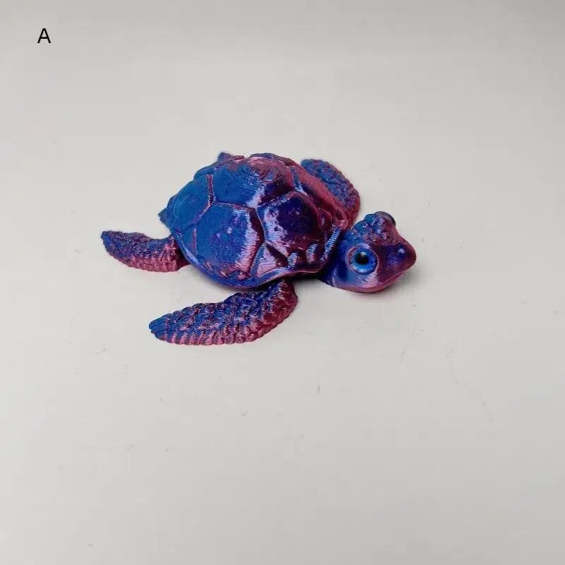 Резиновые 3D фигурки черепах с подвижными суставами Синий, A