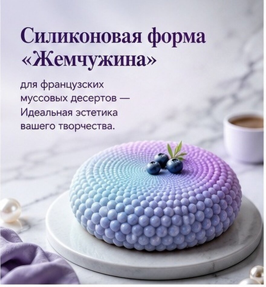 Силиконовая круглая форма для французского мусса, белая, для выпечки десертов