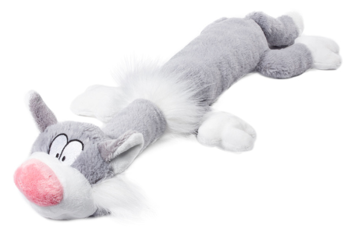 Игрушка для собак GiGwi / ГиГви Dog Toys Кот с пищалкой, мягкая, размер 63см / зоотовары для животных