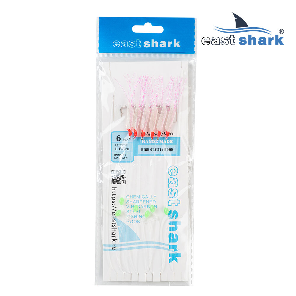 Оснастка на селедку EastShark CS-68 рыбий глаз/розовый
