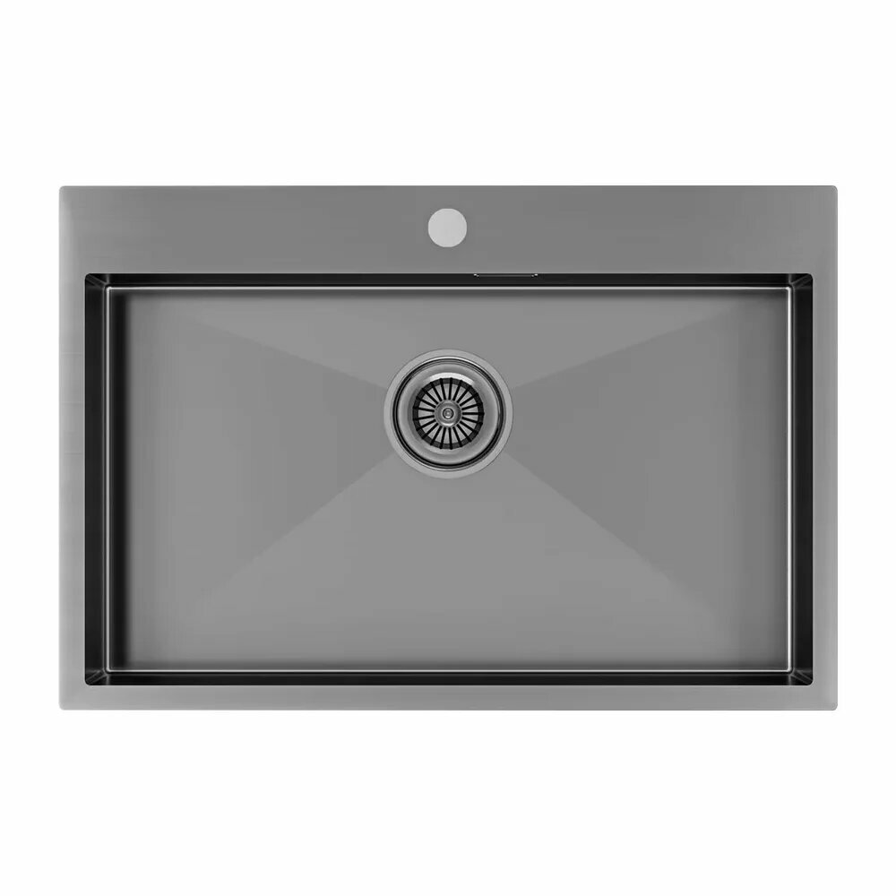 Мойка кухонная Paulmark Kroner PM217551-GM металлическая, 75x51, прямоугольная, мойка для кухни, российская