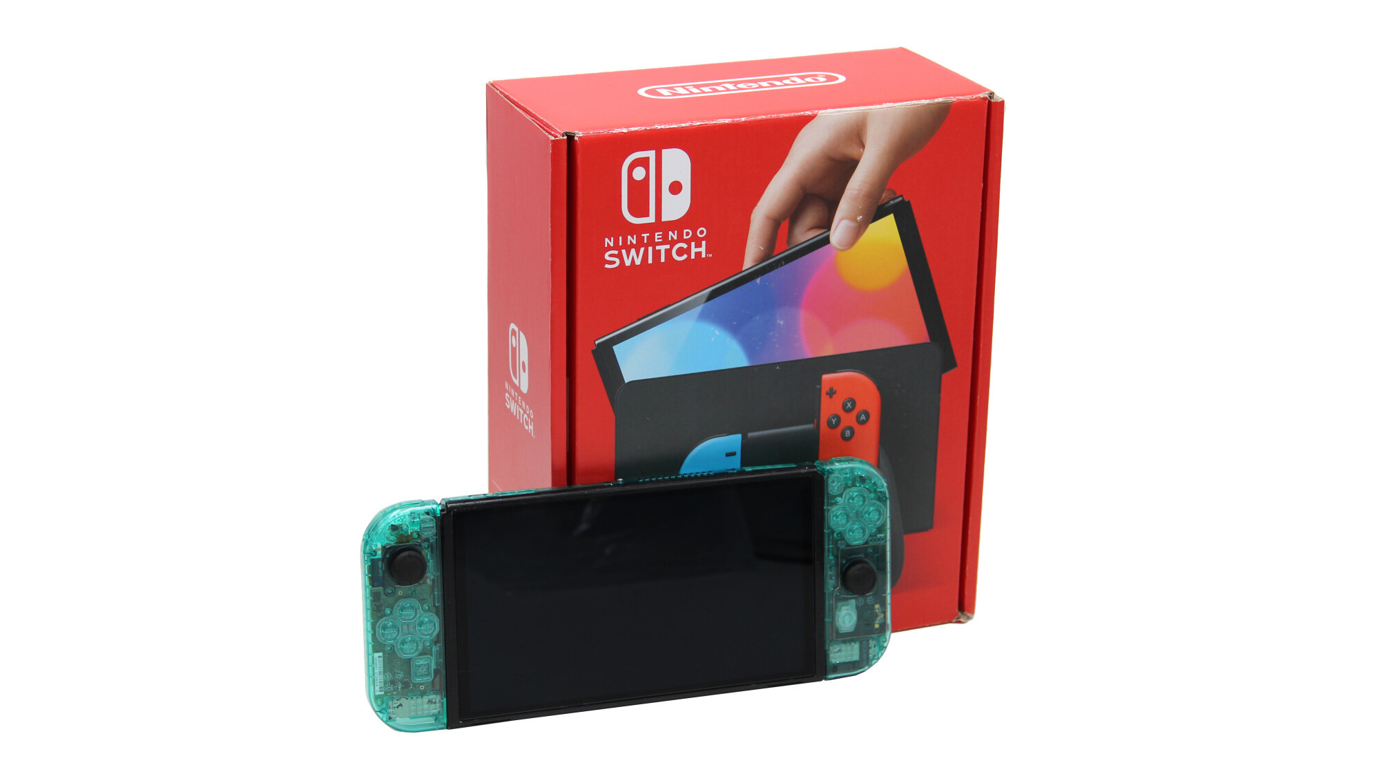 Игровая приставка Nintendo Switch OLED Прозрачно-зеленый В коробке