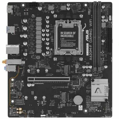 Материнская плата ASUS A620M-F GAMING WIFI - AM5, AMD A620, 2xDDR5-5200 МГц, 1xPCI-Ex16, 2xM.2, Micro-ATX
