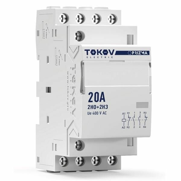Контактор модульный 36мм 20А 230В АС 2НО 2НЗ PRIZMA TOKOV ELECTRIC TKE-PZ-MC-2-20-230-22