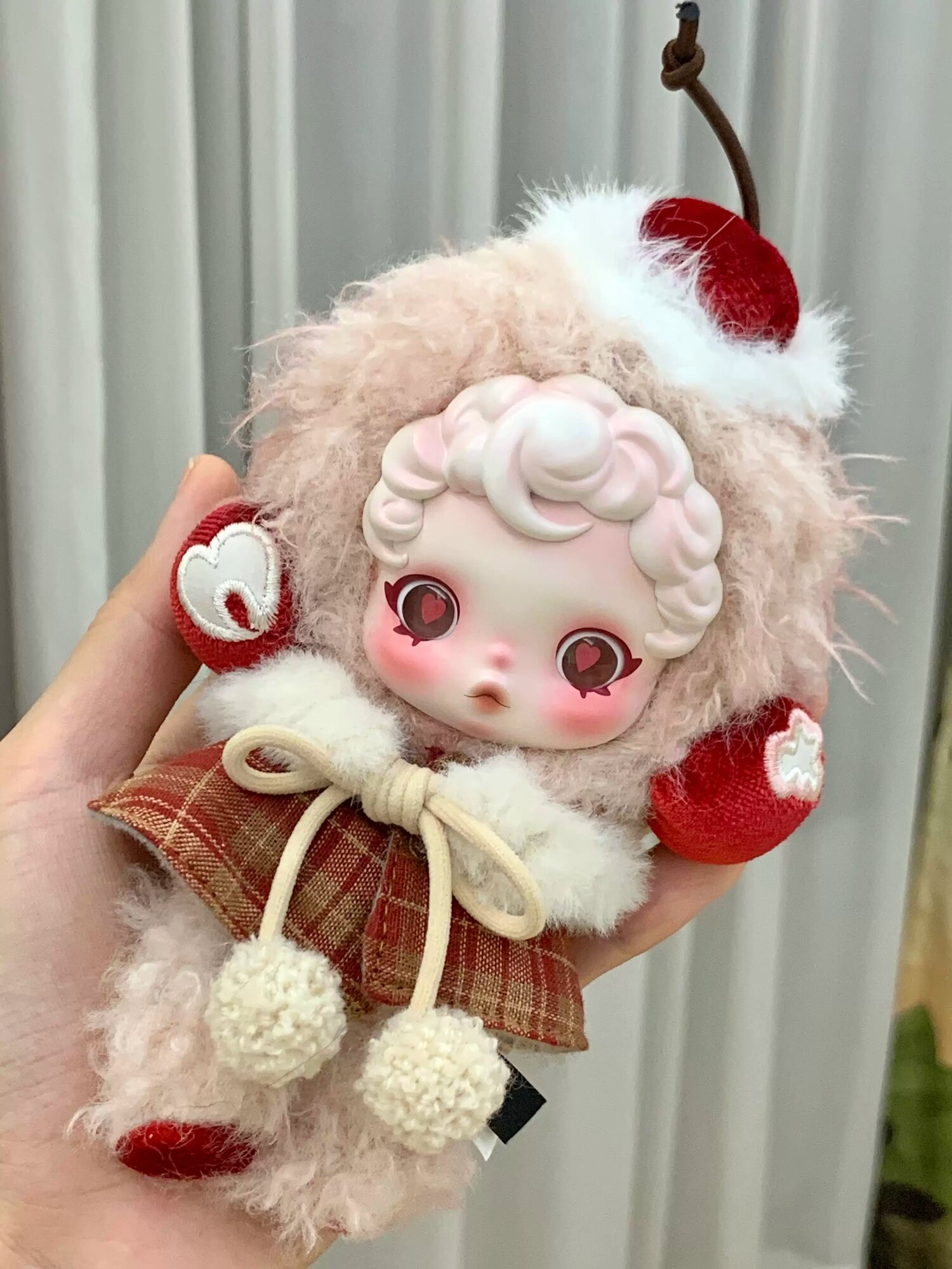 Одежда с красной клеткой и шарфом для куклы MOLLY — Премиум-версия, толстая ткань