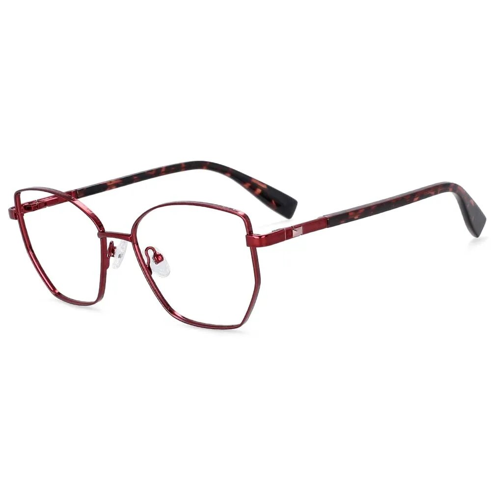 Бордовые очки CCspace с оправой Custom Prescription и линзами red-leopard