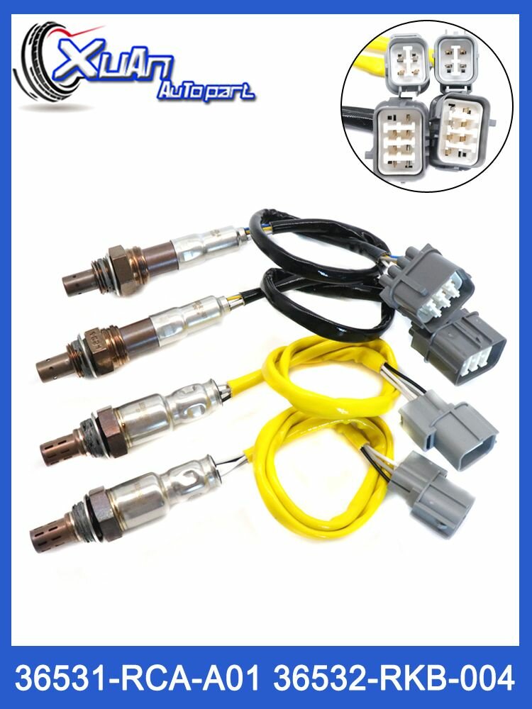 4PCS 36531-RCA-A01 36532-RKB-004 Верхний и Нижний течения кислородный датчик Подходит для ACURA MDX RL TL, HONDA ACCORD ODYSSEY PILOT RIDGELINE VUE 3.5L V6, 36531RCAA01 36532RKB004 2345010 2344355
