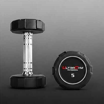 Круглые полиуретановые гантели ULTRA GYM UG1032D ряд от 2.5 до 25 кг