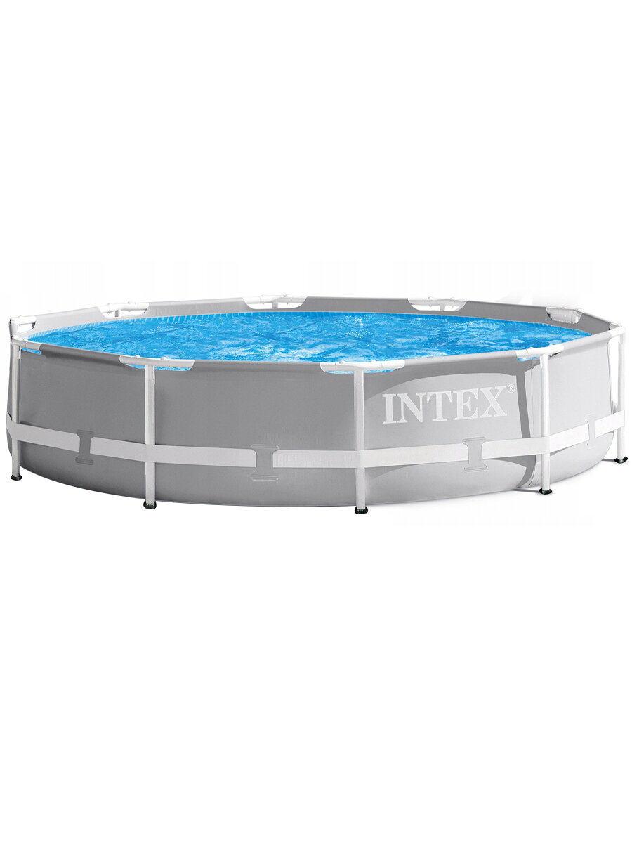 Бассейн каркасный 457х107см INTEX, фильтр-насос, лестница, тент, подстилка, 14614л (Арт. 26724NP)