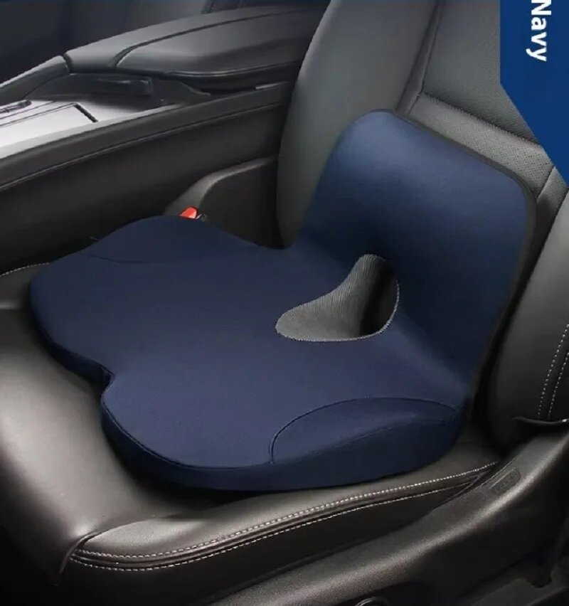 Ортопедическая подушка для сиденья и спины из memory foam Черный, Black