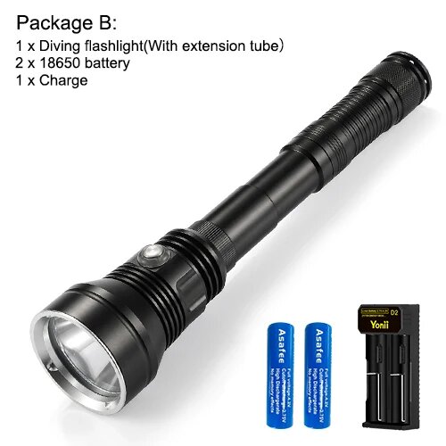 Asafee A33 6000LM P70.2 подводный фонарик для дайвинга, мощный профессиональный фонарик, водонепроницаемый светодиодный светильник для дайвинга, подводная охота, дайверская лампа