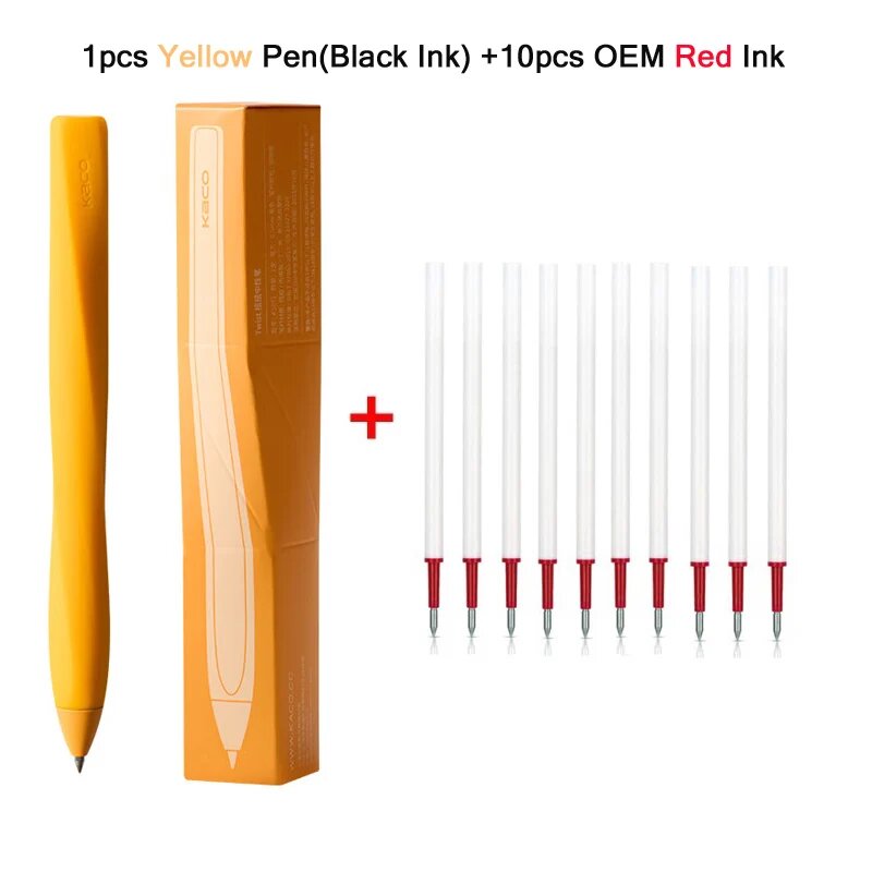 Гелевая ручка KACO TWIST 0,5 мм черная Желтый, OR OEM RD Refills
