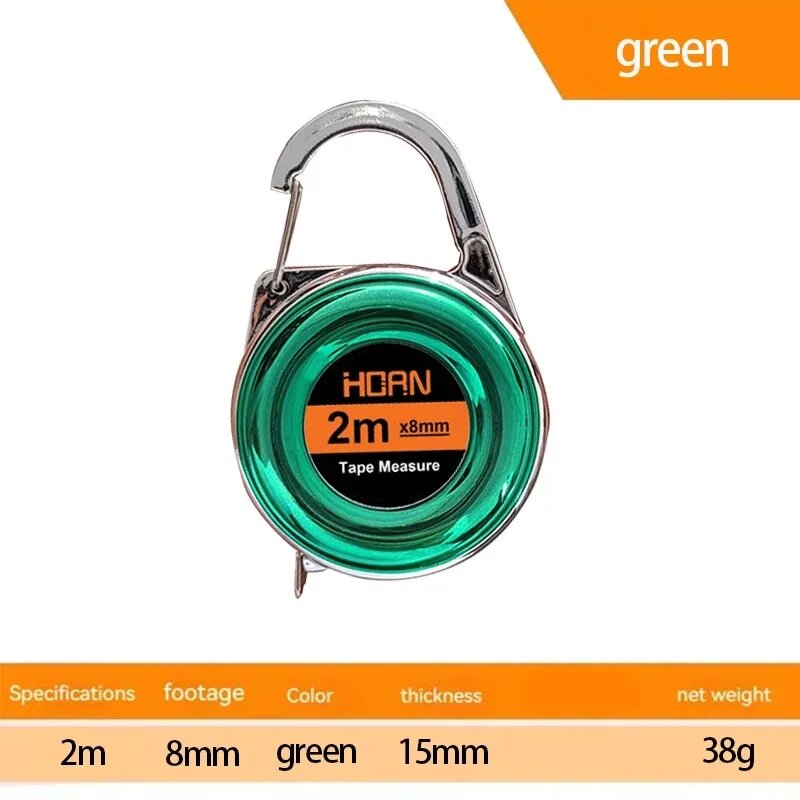 Рулетка HORN 2м, GREEN, 8мм, 15мм, 38г