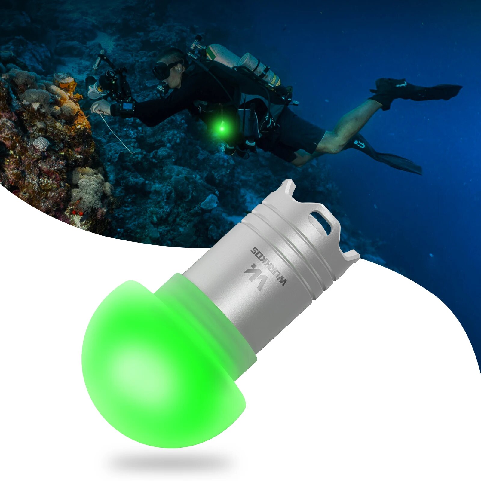 Светодиодный фонарь Wurkkos DL04 RGB с 9 режимами RGB, водонепроницаемость IPX8, съемный аккумулятор 800 мАч, дизайн в виде медузы для кемпинга и дайвинга