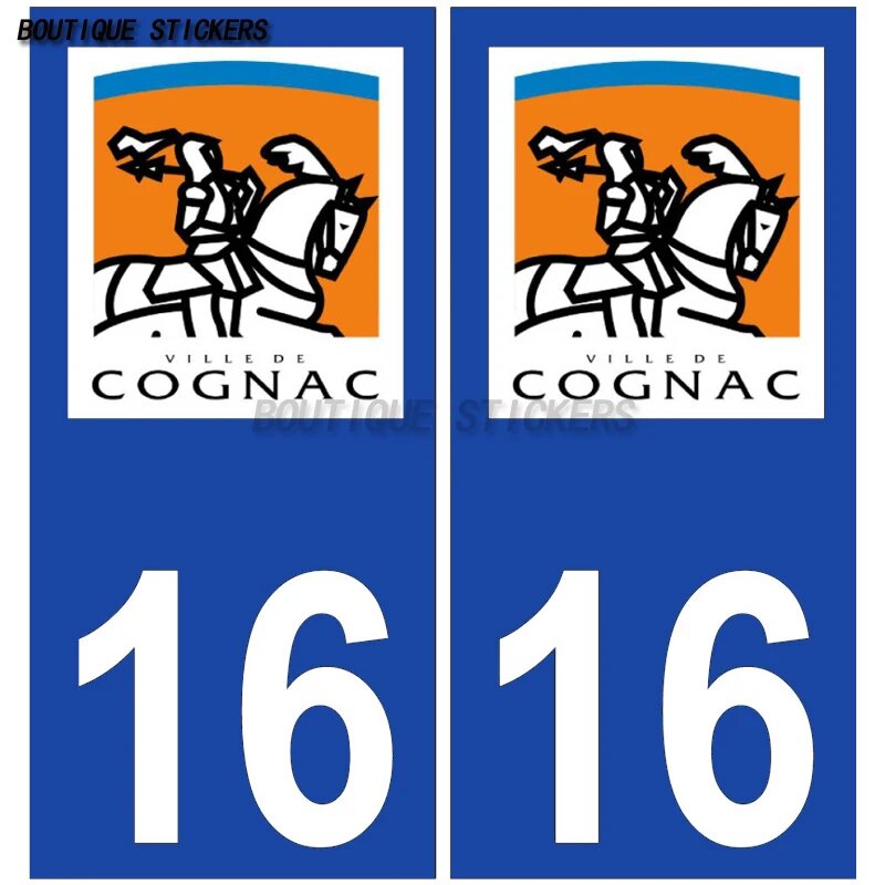 2 шт. Наклейки на авто "Cognac 16", 9.8x4.5cm