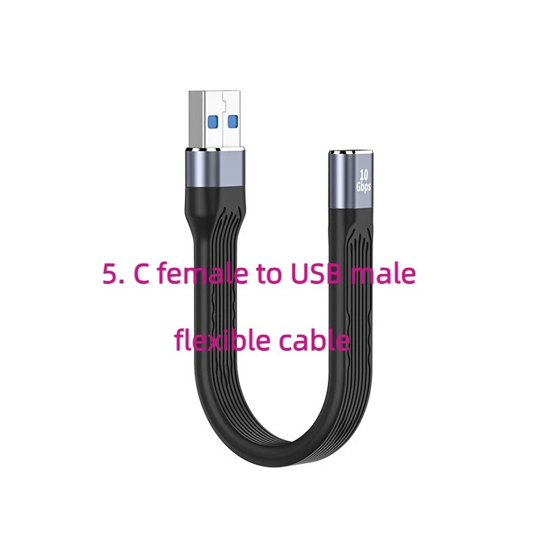 USB-C female to USB male кабель, черный