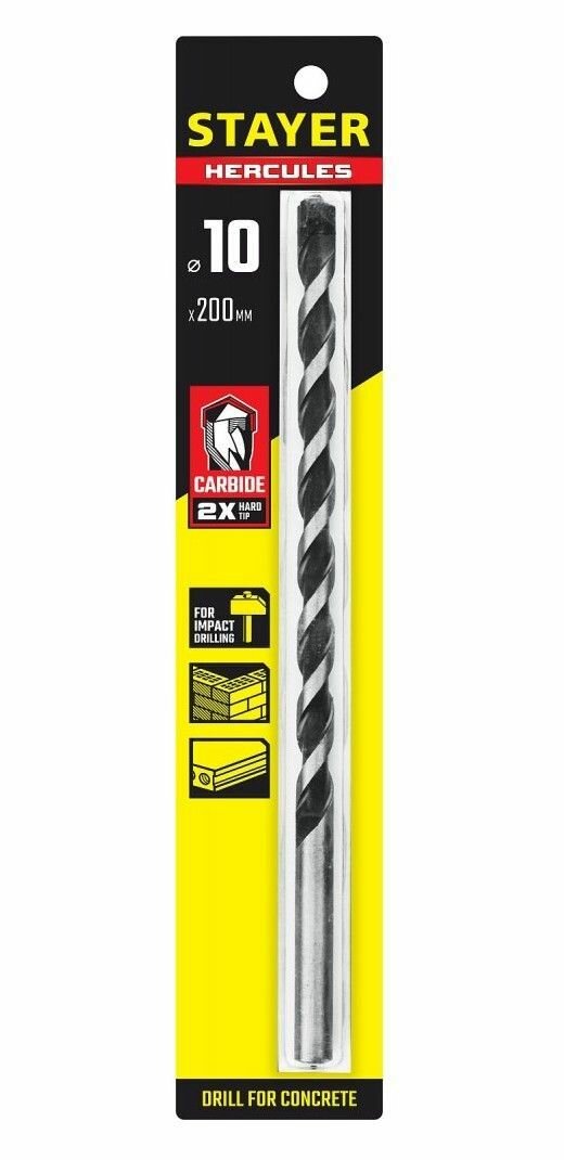 Сверло по бетону STAYER PROFESSIONAL ProHammer 10*200 мм.