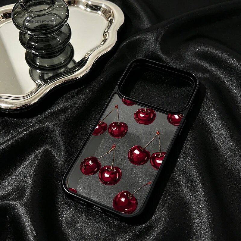 Милый чехол для телефона с принтом красных вишен для iPhone 16 17 Pro 15 14 17 Air Айфон 16, style 3