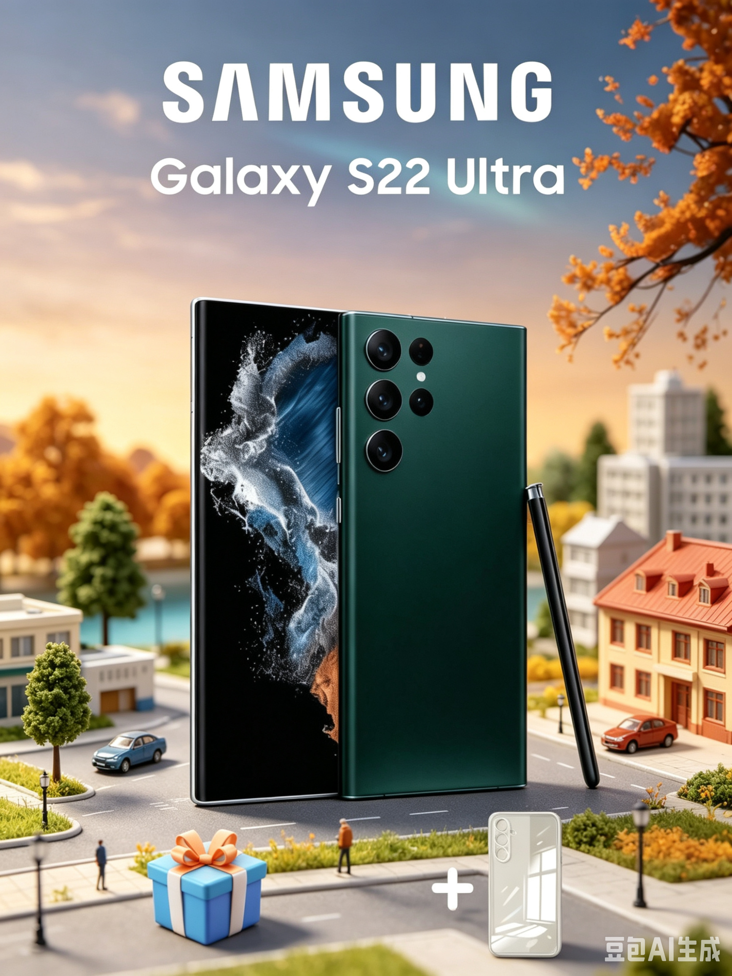 Смартфон Samsung Galaxy S22 Ultra 12/256 ГБ nano SIM + eSIM, зеленый фантом,