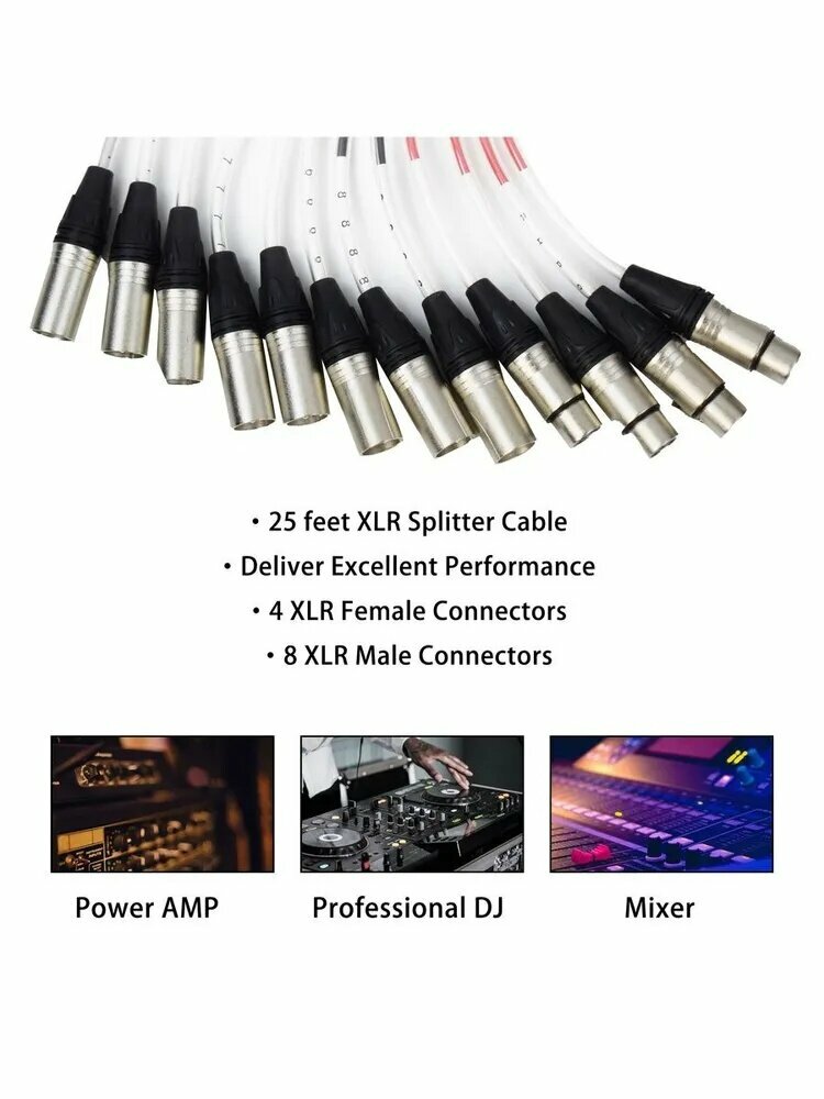 PRORECK Аудиокабель XLR, 7.62 м, черный