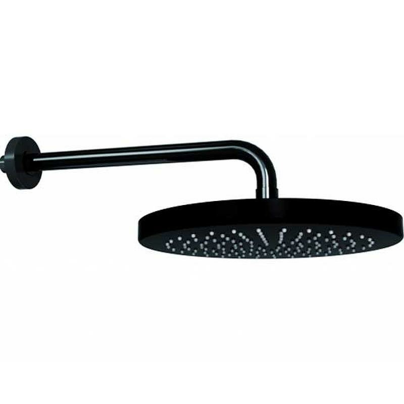 Верхний душ Bossini Elios H19412G.073 250х428 мм, черный матовый, настенный