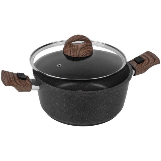 Кастрюля Panairo "Barbara Black" 3,3 л. с крышкой и съемными ручками (BB-KAS-3-S2. wd-K. wd)