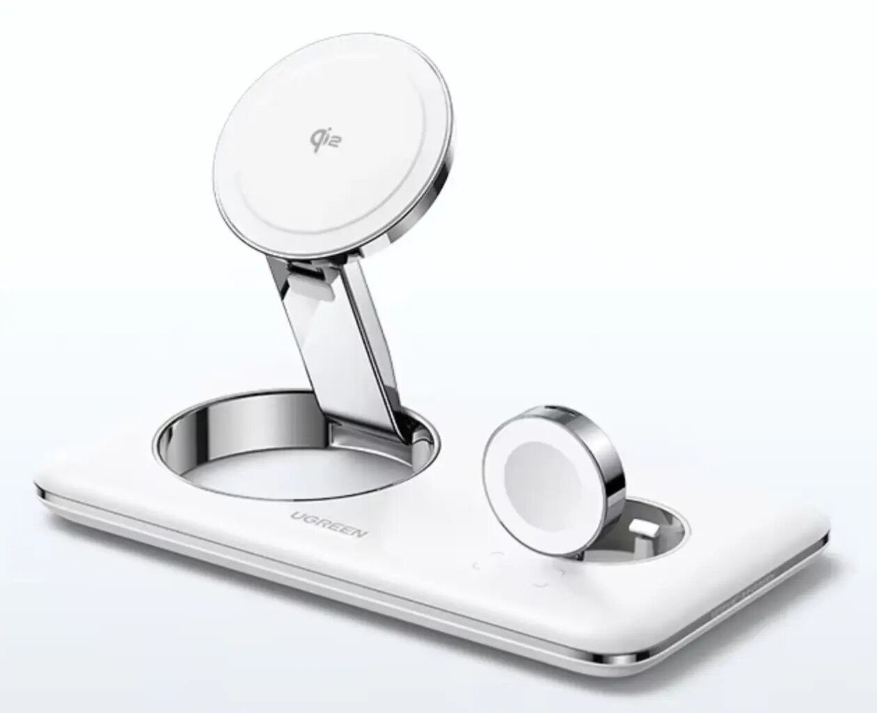 Беспроводная зарядка Ugreen W704 2 в 1 Qi2 15Вт для iPhone с Magsafe и Apple Watch (35566)