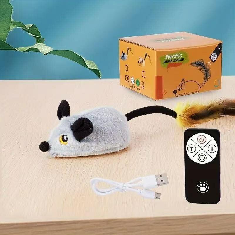 Интерактивная игрушка для кошек мышка с пультом управления