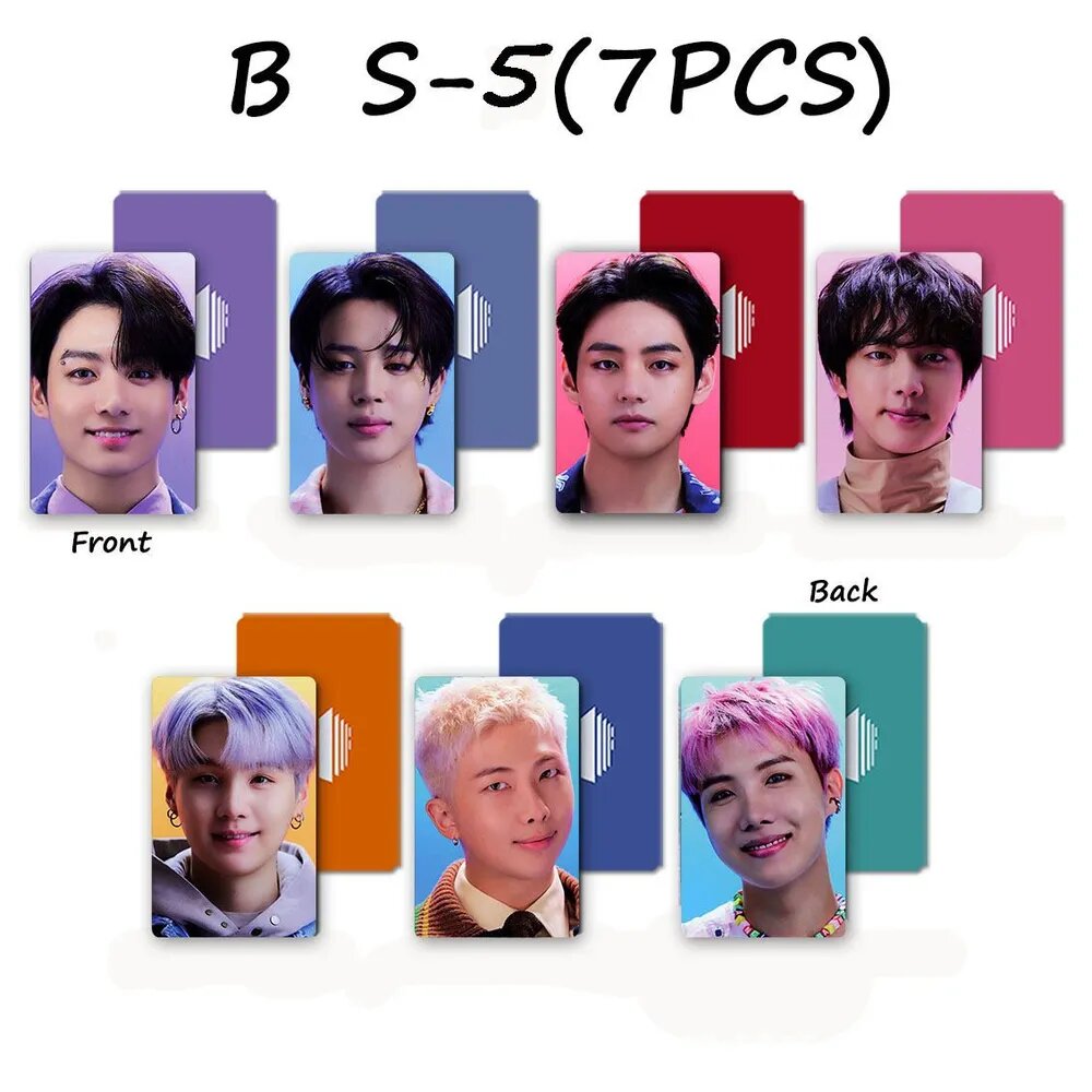 Карточки BTS k-pop карточки коллекционные БТС proof Фотокарточки 54 * 86 мм 7 шт