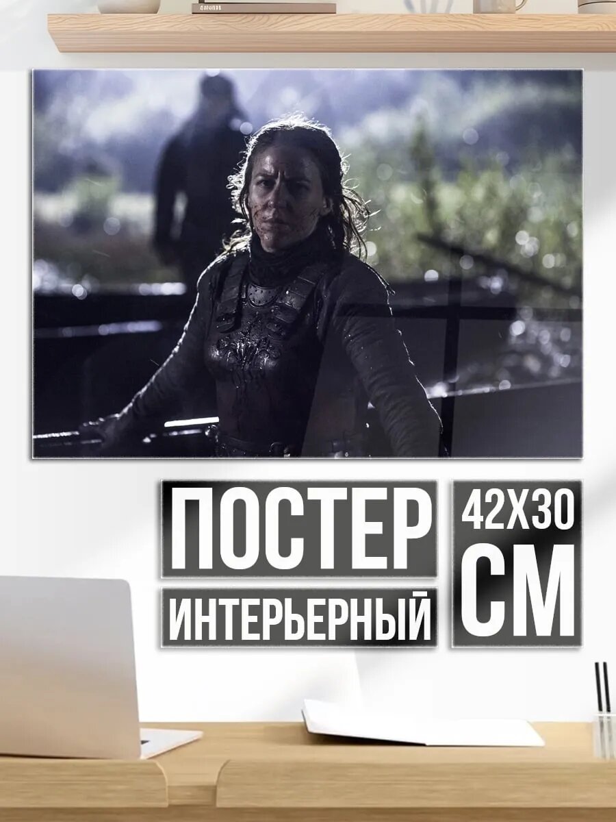 Плакат постер девушка в лодке